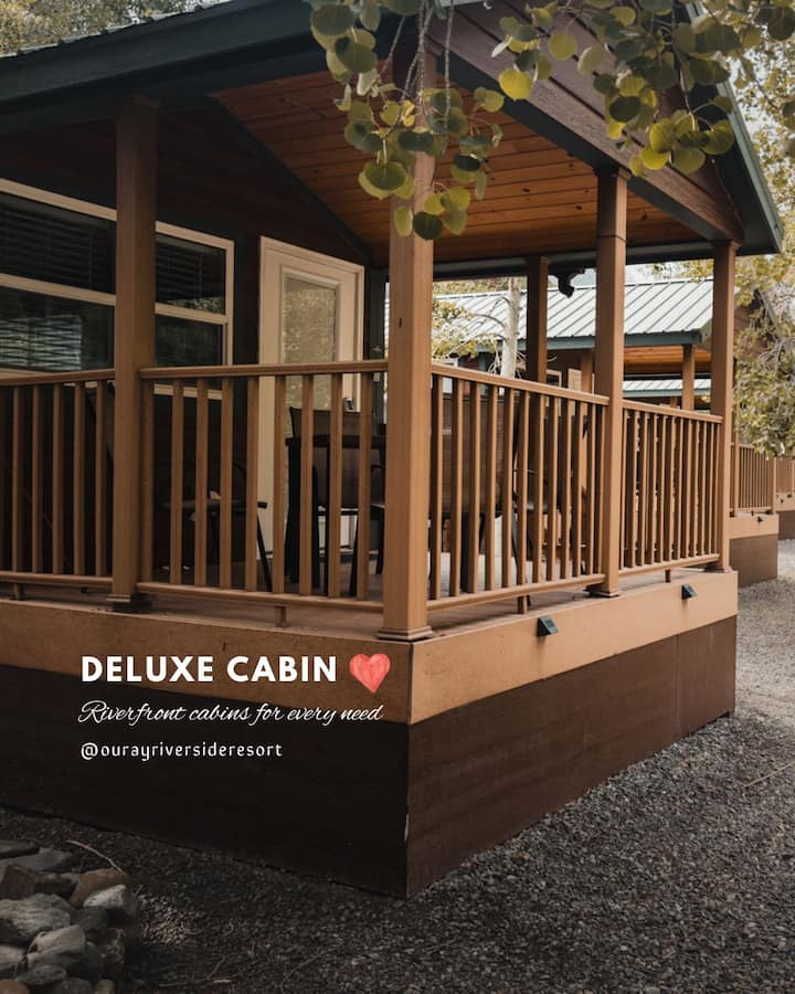 Riverfront Deluxe Cabin (Max:6) & Spa Access - Ouray, CO