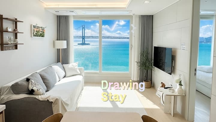 [Drawing Stay] 최대 9인` 광안대교정면` 청결보장` 프리미엄`합법숙소 - Busan