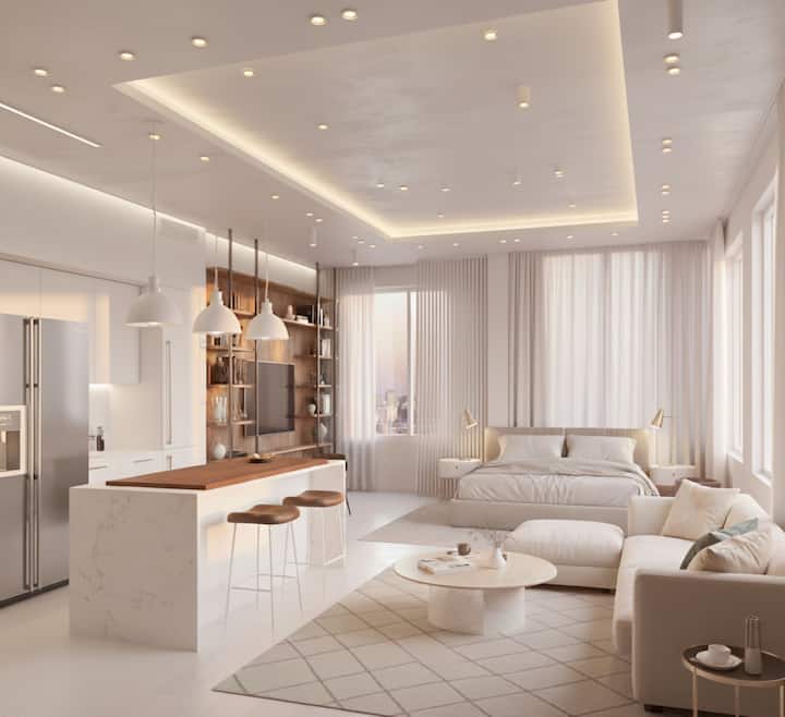 ｛北屯洲際茂盛質感憩居Wifi7+暖氣+車位｝獨自擁有廚房、臥房、客廳、浴室、衣櫃化妝間、陽台洗烘機 - Taichung City