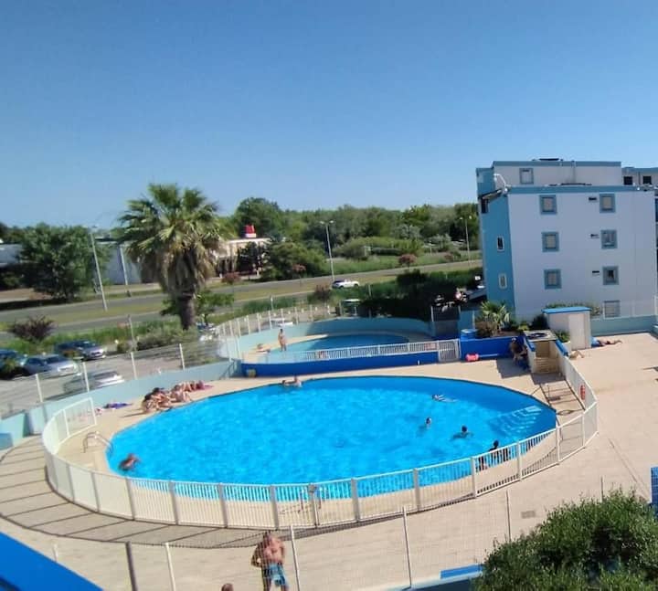 Studio Piscine Parking 4 Eme Ascenseur Vue Dégagée - Le Grau-du-Roi