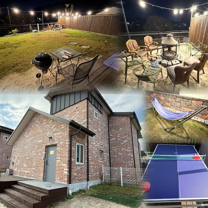 [마리] 프라이빗 독채 펜션(마당150평,독채50평),바베큐장/불멍 무료 이용! - 내수읍