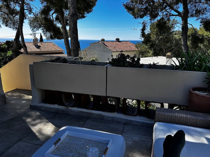 Appartement Jardin Avec Vue Mer - Plage de Saint-Mandrier-sur-Mer