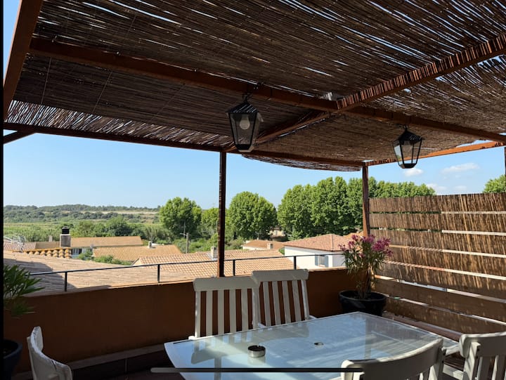Gîte Climatisé +Toit Terrasse Avec Vue Etang - Istres