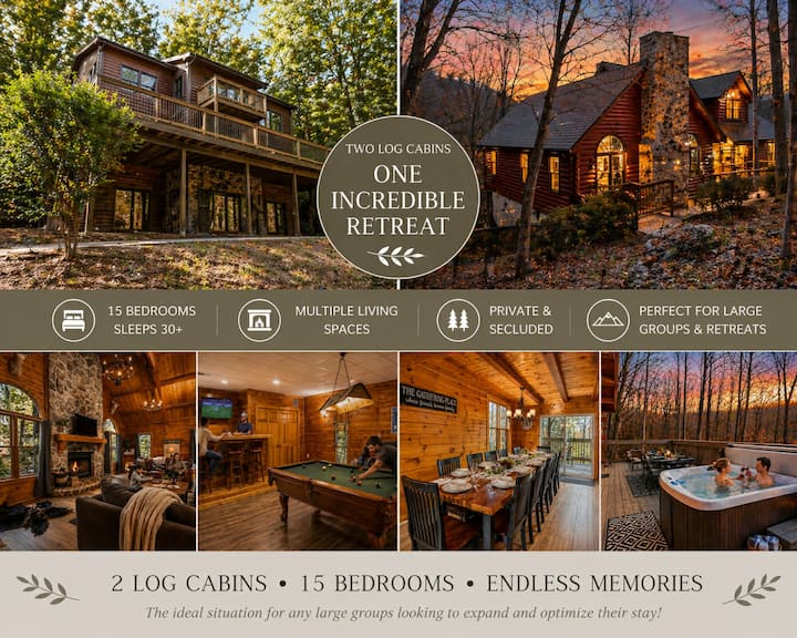 Sprawling 15 Br Log Haven Great For Reunion Hottub - Massanutten, VA