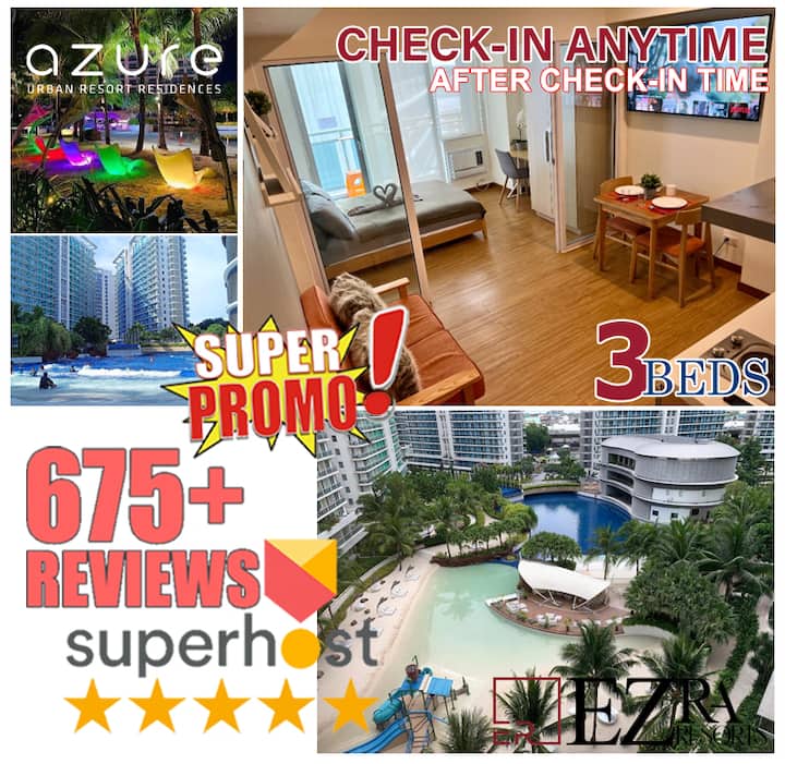 925 3bed 100mbps Sunsetview Azure Paris Beach Club - Parañaque