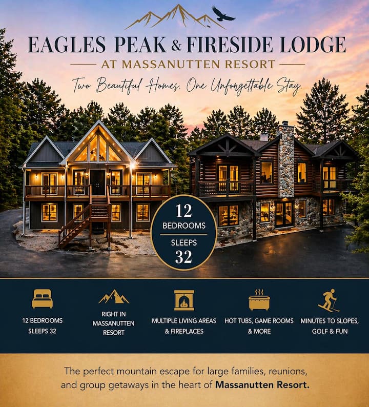 Mtn Luxury 12 Br Indoor Pool Hot Tub Near Slopes - Massanutten, VA