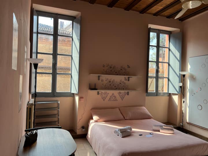Minimal Studio Con Travi A Vista - Piacenza
