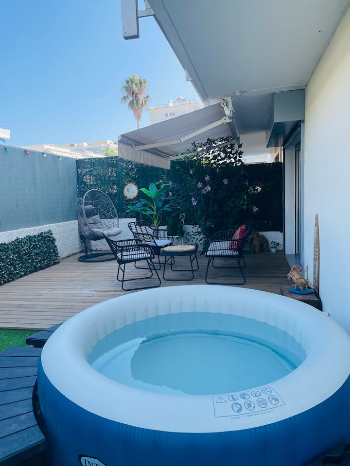 Grand Studio Cosy Avec Terrasse Jardin Et Jacuzzi. - Cannes