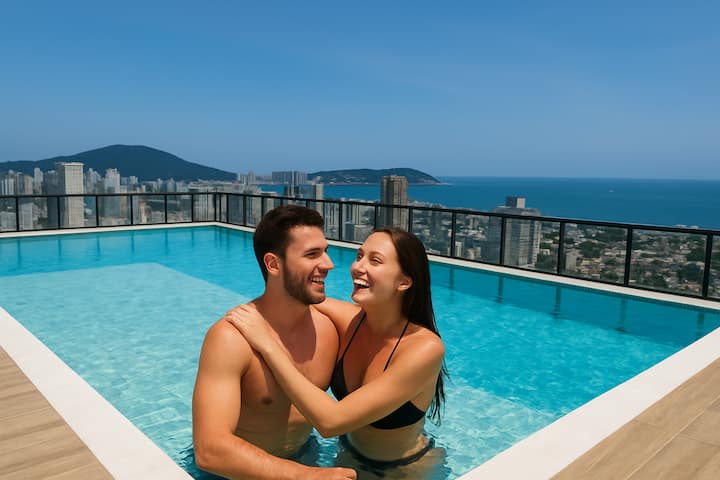 Apto Alto Padrão! Vista Panorâmica Para O Mar - Guarujá