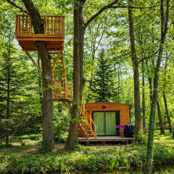 Chalet Et Sa Terrasse Perchée Dans Les Arbres - Saint-Marcellin