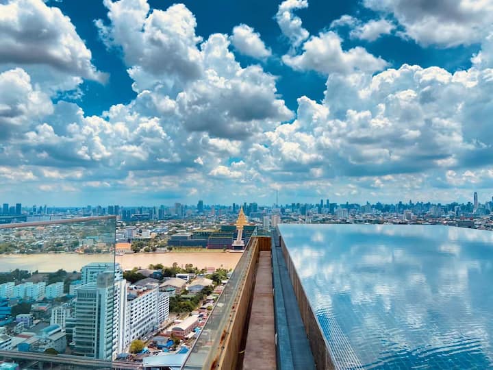 高空河景,空中无边际泳池,空中双层健身房,紧邻地铁蓝色线 - Thailand