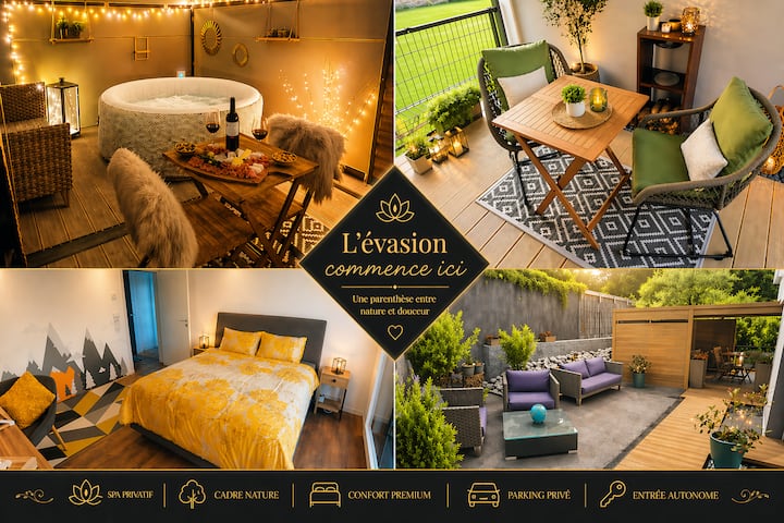 ÉVasion Pour 2 – Jacuzzi & Terrasse Romantique - La Roche