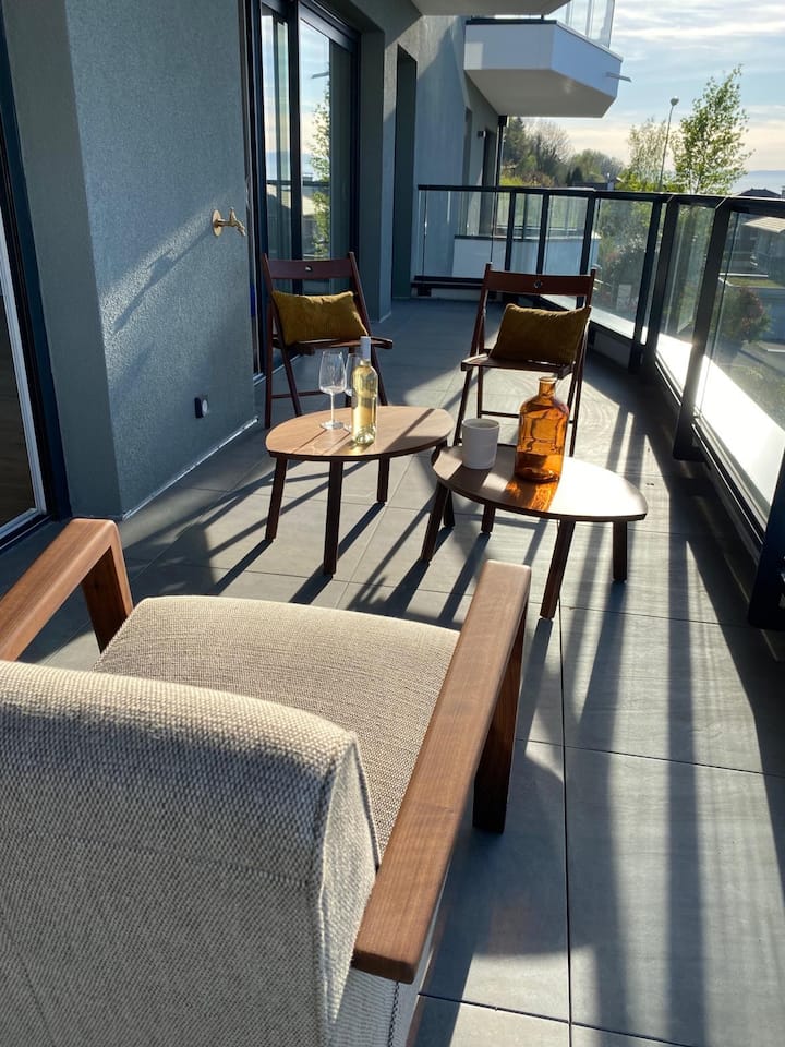 Appt Neuf, Terrasse 180 Degrés Vue Lac, 5’ Golf - Évian-les-Bains
