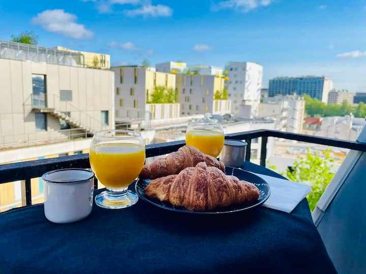 Studio Cosy Avec Balcon – Métro 6 Tour Eiffel - Rue Saint-Maur