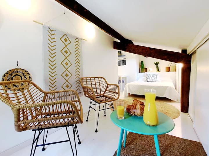 Chambre Double Climatisée Mansardée Prox  Fac Nord - Montpellier