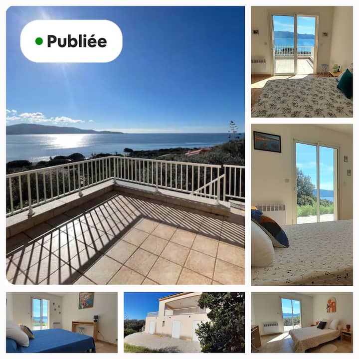 Plage à 350m Villa 7chambres  12 Lits 4 Sb 14+pers - Corse