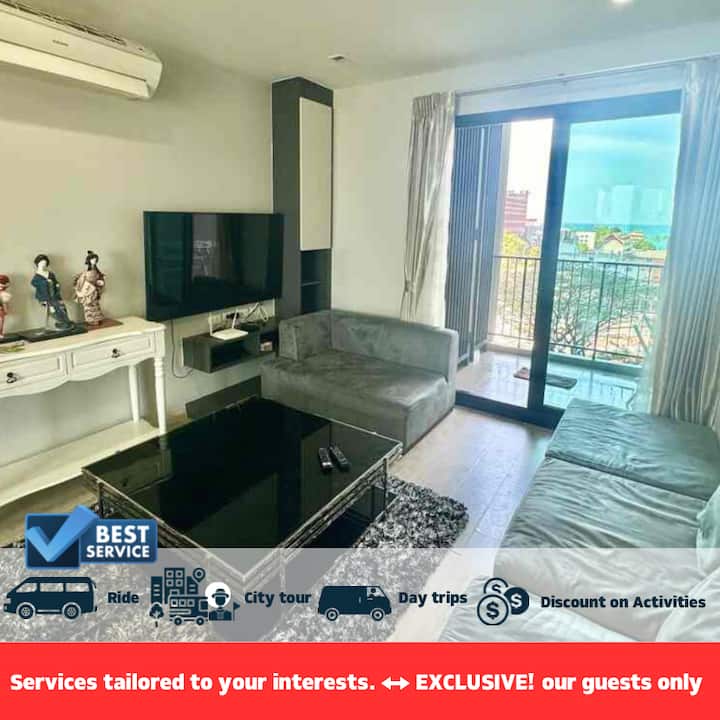 The Base Spacious 2-beds, 2-baths Seaview. - Pattaya