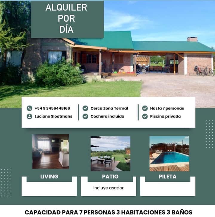 Casa Estilo Suizo Con Piscina Cerca De Termas - Federación