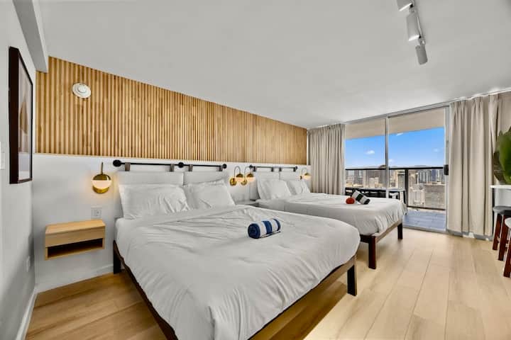 40f-stunning High-fl Studio W/ocean & City Views - Honolulu