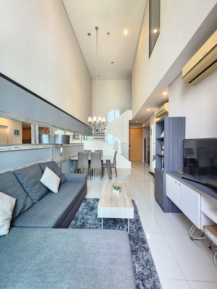 Duplex City View | Mrt Petchburi | Fast Wifi - Bangkok