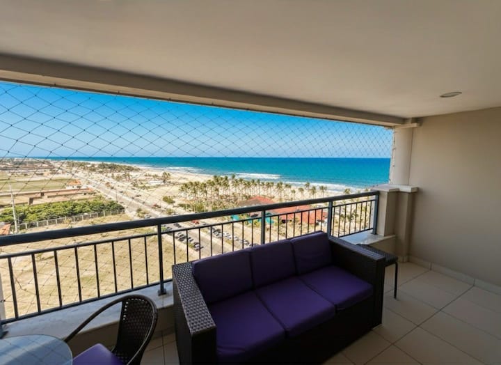 Apto Vista Mar, Andar Alto, Mobiliado, 2 Quartos. - Fortaleza