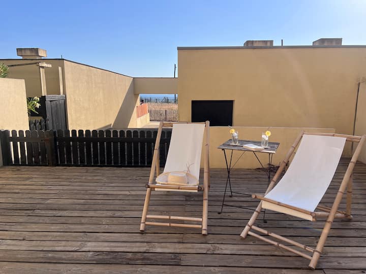 Maison-dune : T2 Face Océan, Terrasse & Parking - Lacanau