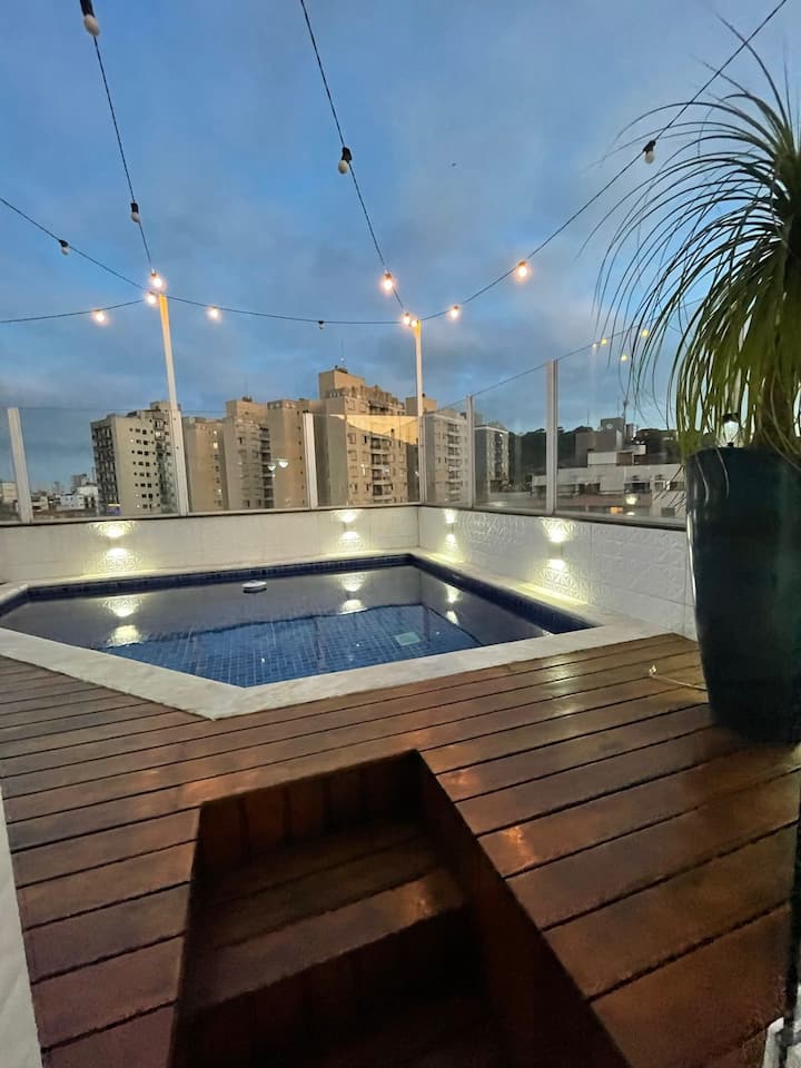 Cobertura No Guarujá Piscina 3 Suítes Com Ar Cond. - Guarujá