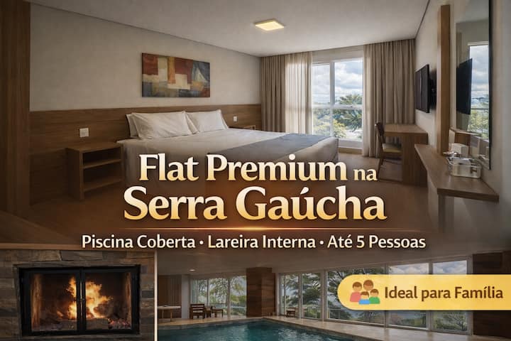 Flat Premium – Piscina • Lareira • Vista De Canela - Canela