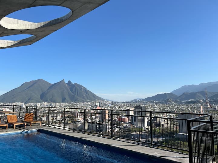 Loft Con Vista Icónica A La Sierra | Rooftop - Monterrey