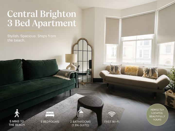 Central Apartment|5-min Walk To The Beach, Sleep 8 - Brighton
