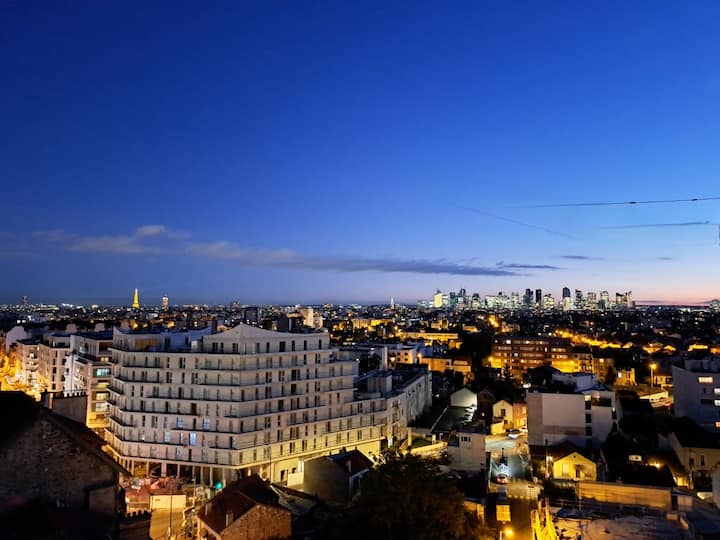 Vue Panoramique Appartement Lumineux Avec Terrasse - Asnières-sur-Seine