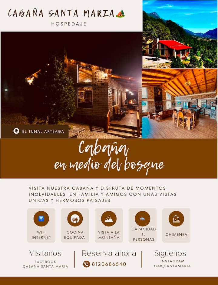 Cabaña En Arteaga 
Cabaña Santa María - Nuevo Leon