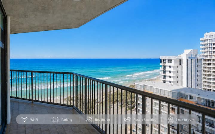 Beachside Heart @Surfers 2br Parking & 2 Min Tram - Gold Coast