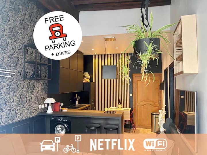 Le Carmel - Centre - Parking Privé Gratuit + Vélos - Chalon-sur-Saône