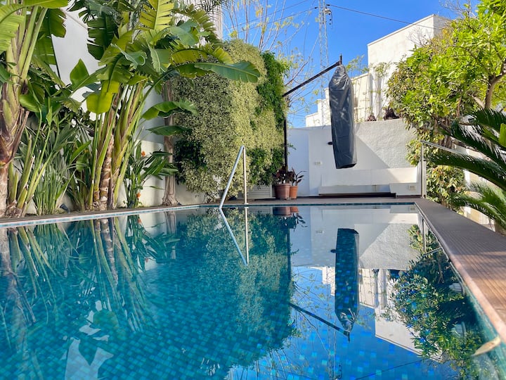 Bali Cosy Bungalow Avec Piscine Luxe Jardin & Wifi - Tunisia