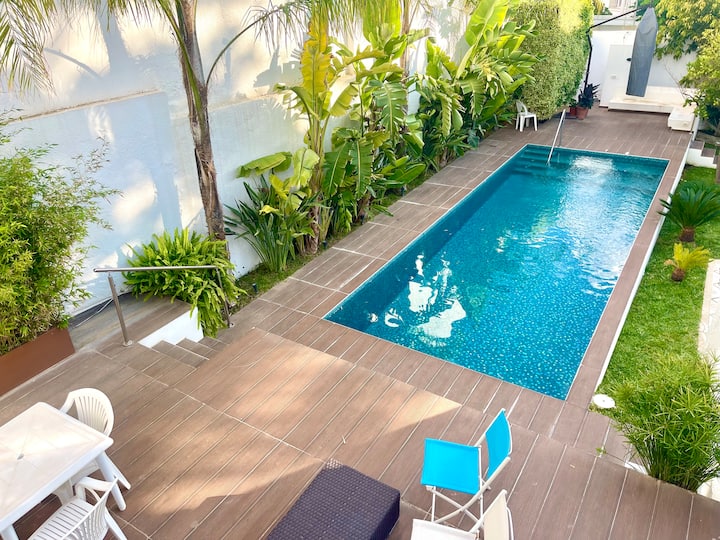 Bali Cosy Bungalow Avec Piscine Luxe Jardin & Wifi - Tunis