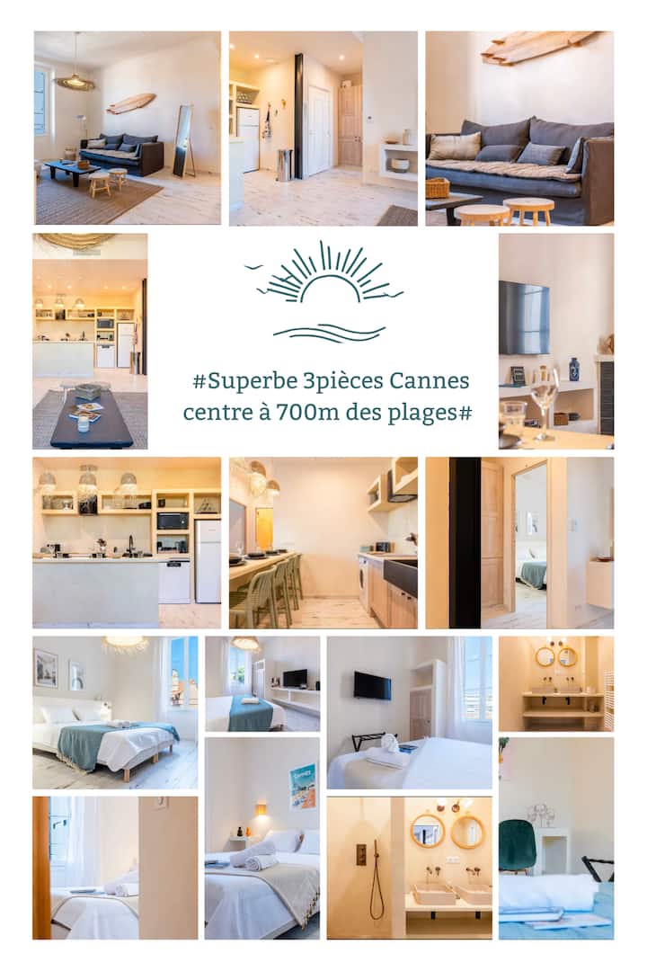 Appartement Chic 3 Pièces 700m Plages, Cœur Ville - Cannes