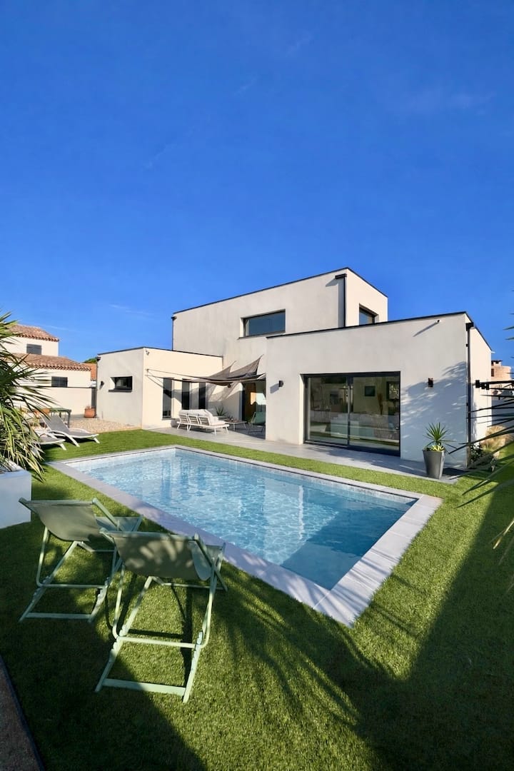 Villa Contemporaine 4* Jardin Piscine, 5km Plage - Montpellier