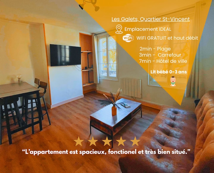 Hypercentre/plage - 50m2 Tout éQuipé Cocon Cozy - Le Havre