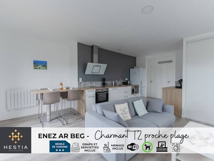 Roscaroc Enez Ar Beg - Charmant T2 Proche Plage - Ploudalmézeau