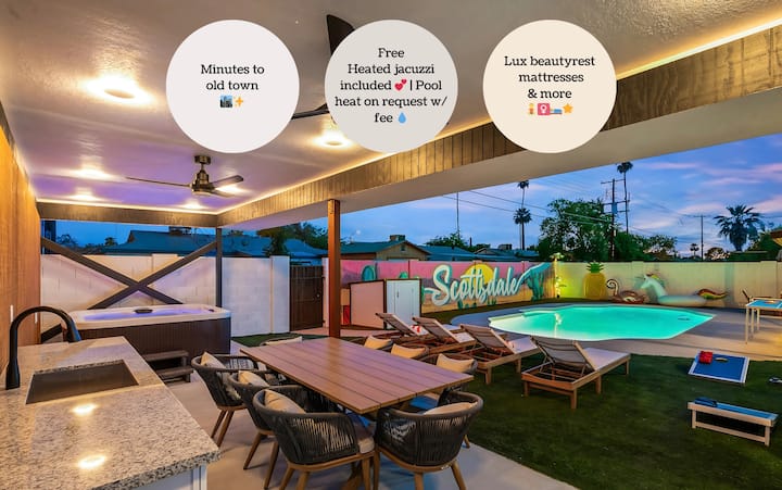 Luxe Home 4b3b With Heated Pool/jacuzzi & Parking - Scottsdale, AZ