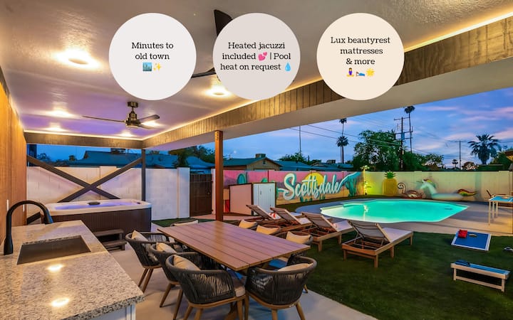 Luxe Home 4b3b With Heated Pool/jacuzzi & Parking - Scottsdale, AZ