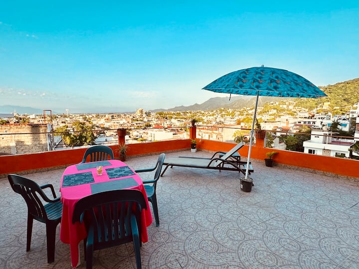 Purple Butterfly With Sea And Mountains View - Puerto Vallarta