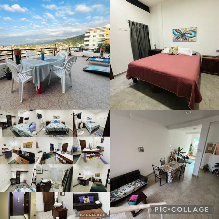 Purple Butterfly With Sea And Mountains View - Puerto Vallarta