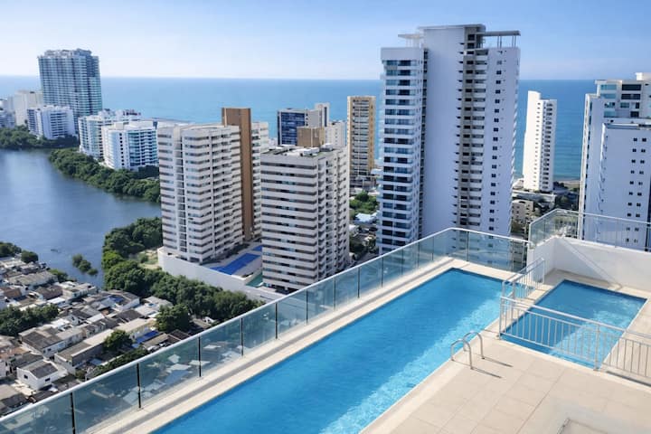 Sea Views, Pool & Relax | Gym + Wifi - Cartagena