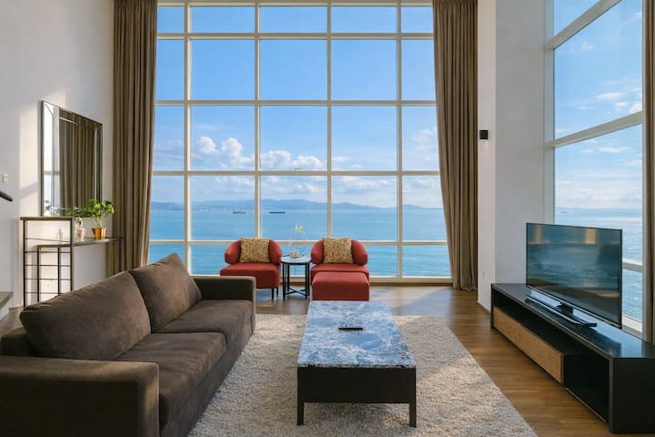 【100° Seaview】wi Sunrise Loft@town Wifi-kitchen 83 - Penang