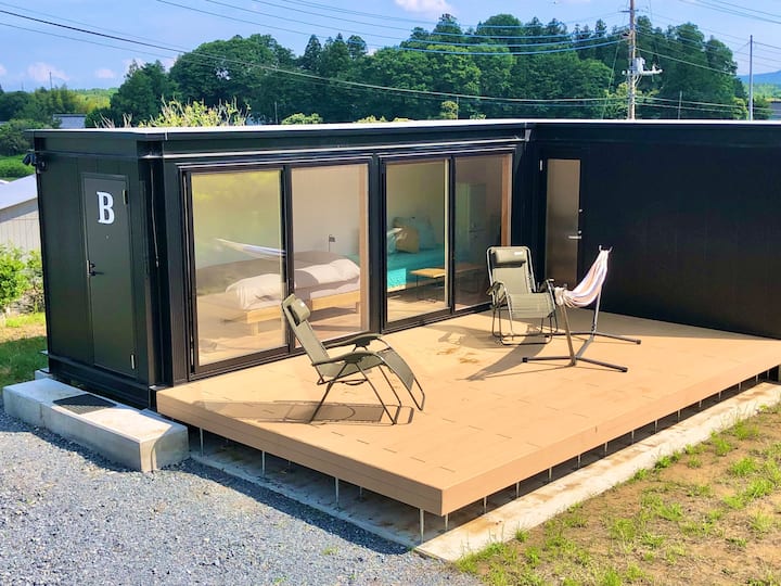 ~Yasato Base B棟~山のふもとにある夜空が綺麗なウッドデッキ付きコンテナハウス - Kasama