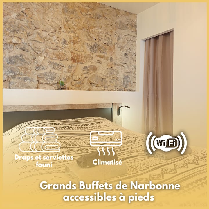 Kalipay-7mn à Pied Des Grands Buffets*clim*wifi - Narbonne