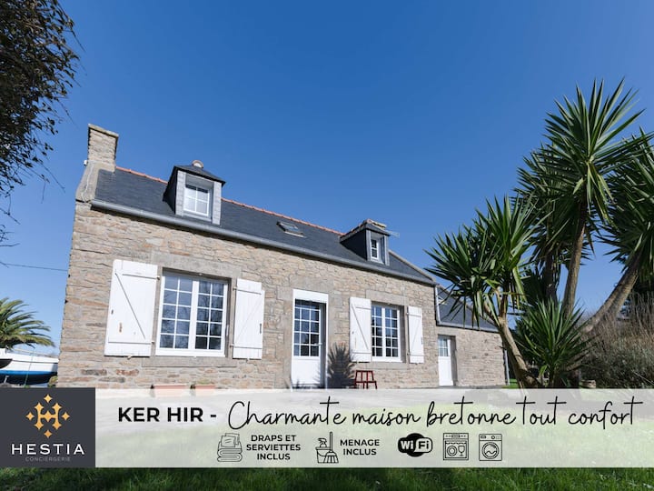 Ker Hir - Charmante Maison Bretonne Tout Confort - Porspoder