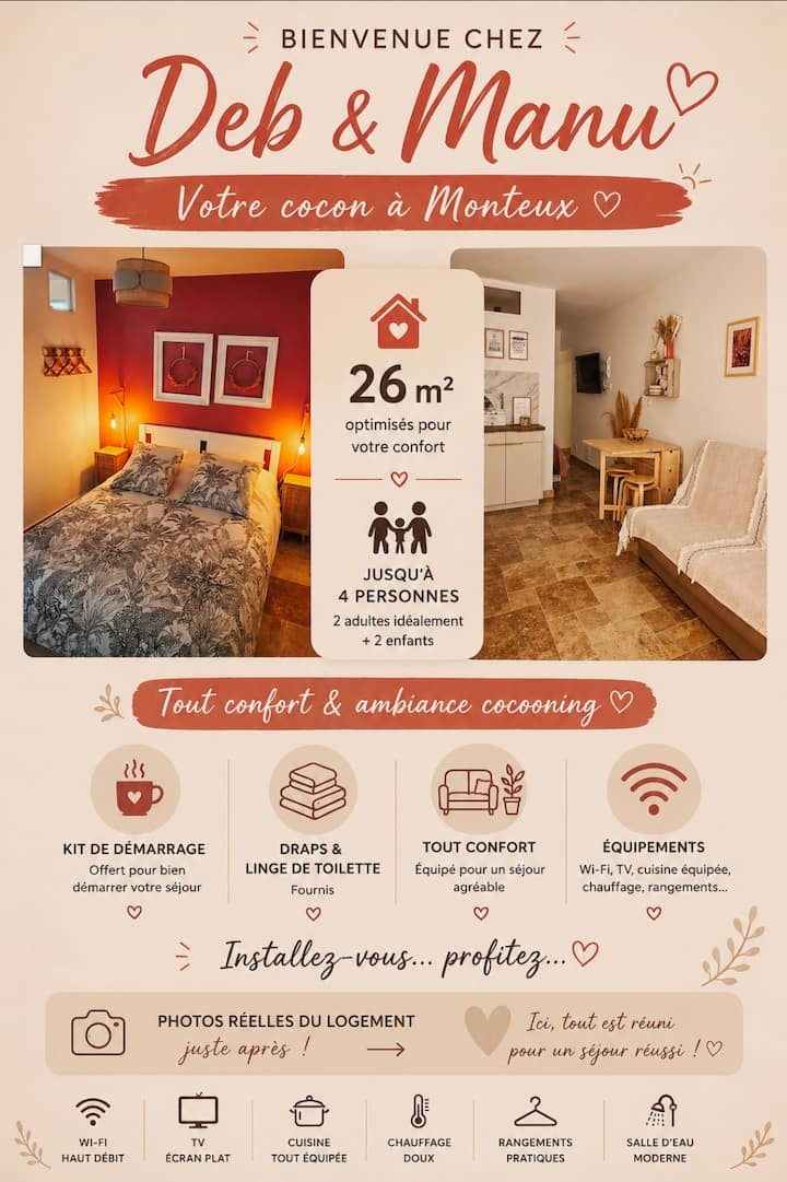 Maison Cosy Monteux (Petit-déj)ambiance Cocooning - Pernes-les-Fontaines